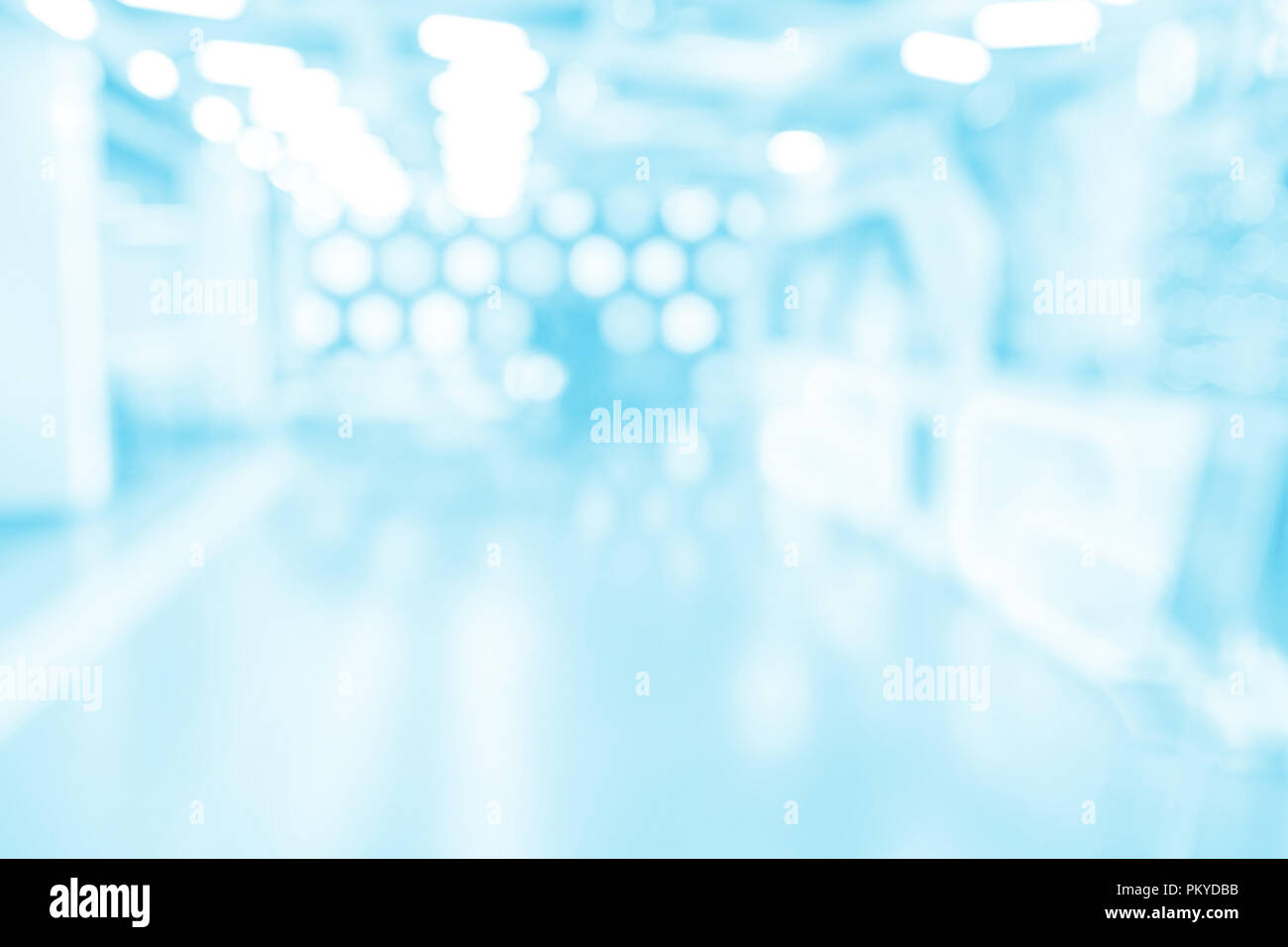 Hospital office blurry background. Business medical blue backdrop ...