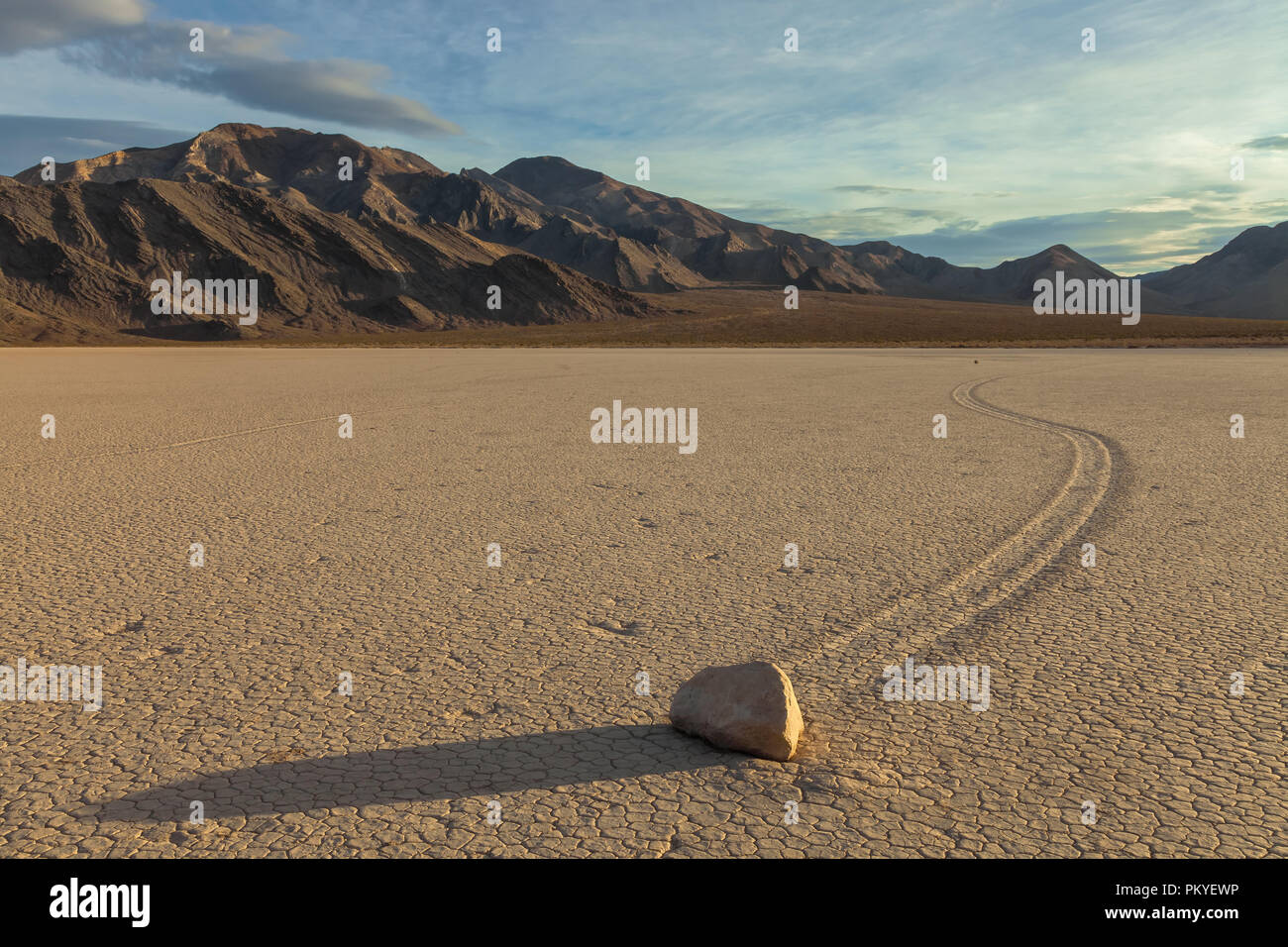 The sliding rock at Racetrack Playa in Death Valley National Park ...