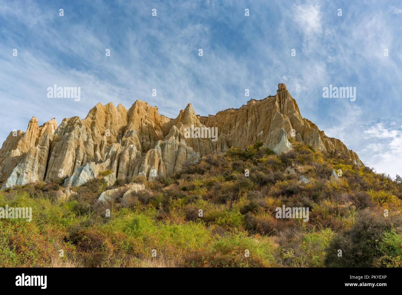 New Zealand Clay Cliffs Stock Photo - Alamy