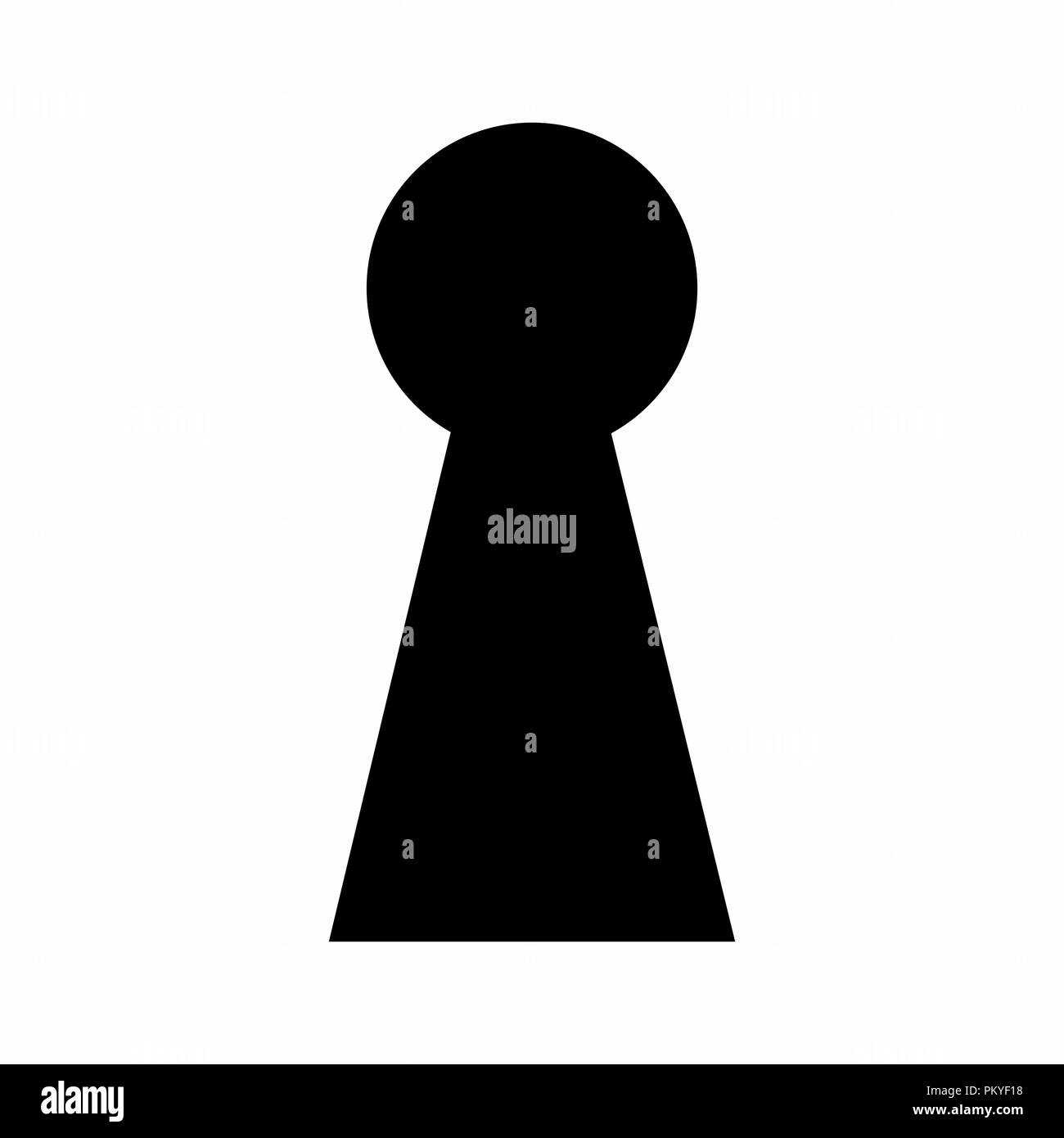 Dark silhouette of a keyhole isolated on white background Stock Vector ...