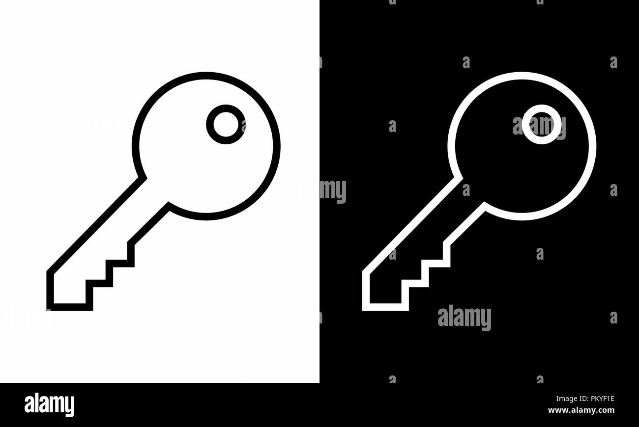Black and white illustrations of keys icons Stock Vector Image & Art ...