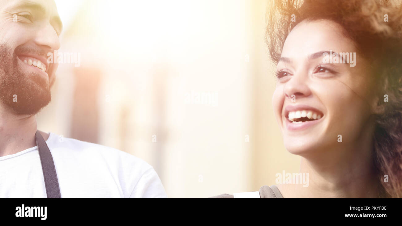 Happy smiling tourists walking and enjoying the view Stock Photo - Alamy