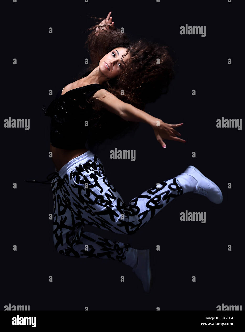 Woman dancing street dance Stock Photo - Alamy