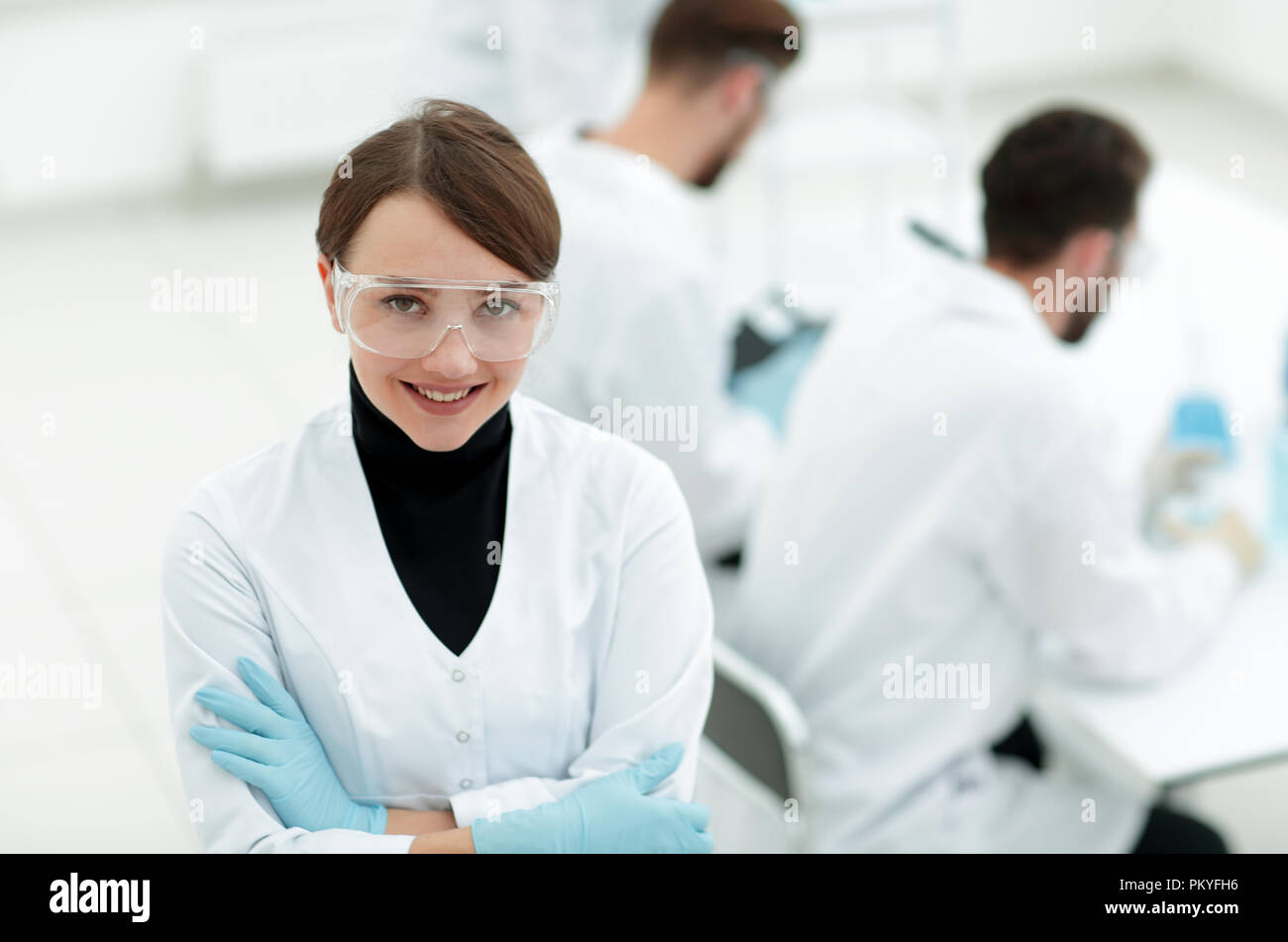 portrait of scientist in laboratory background Stock Photo - Alamy