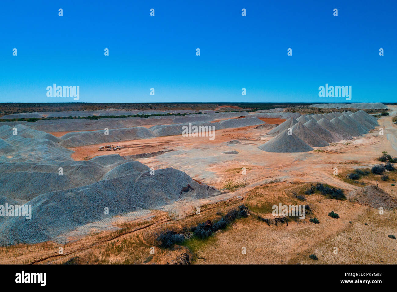 Aerial view of a stone quarry, Central Western Australia Stock Photo ...