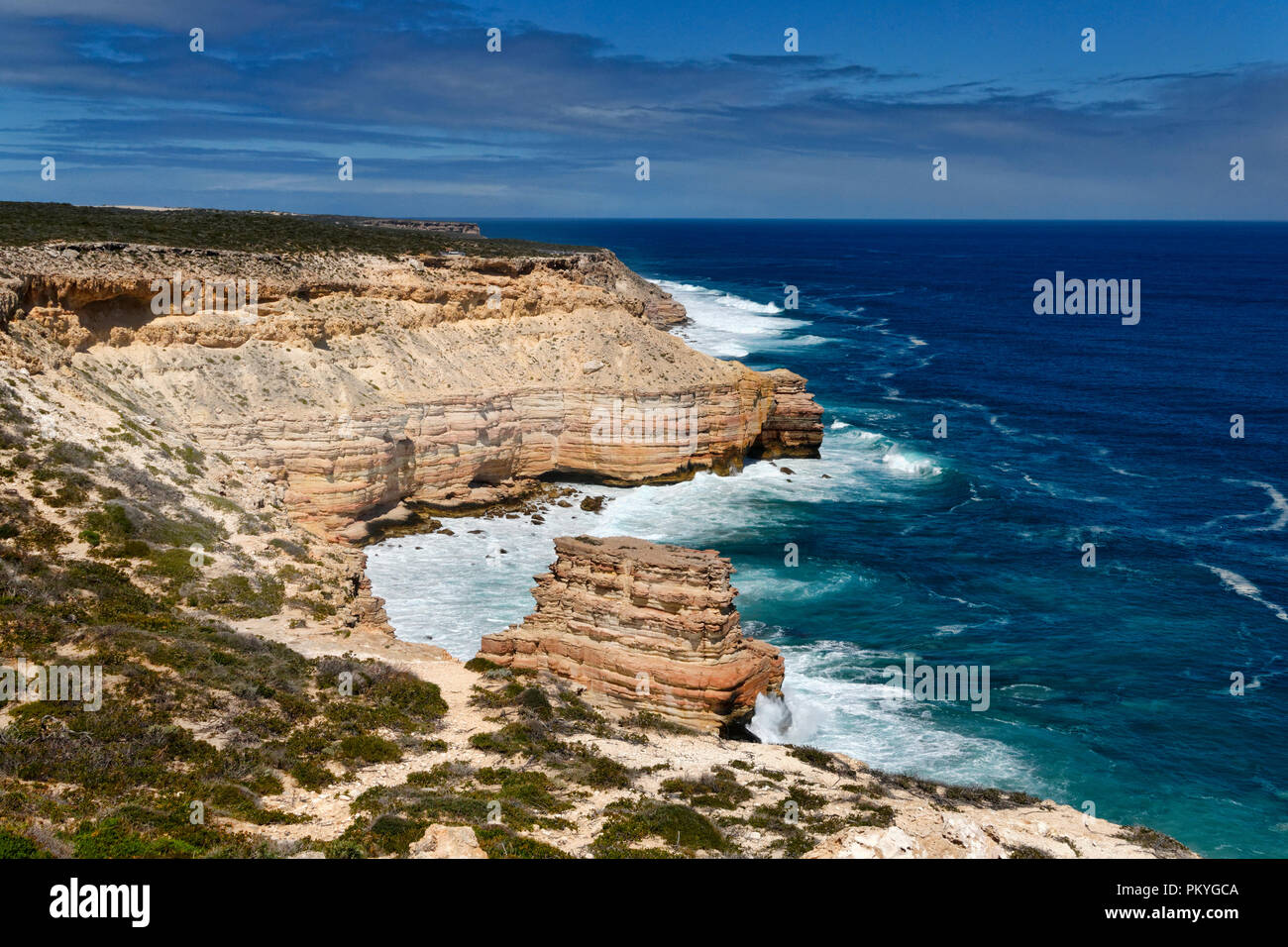 Coastal Cliffs on the Indian Ocean, Kalbarri National Park, Western ...