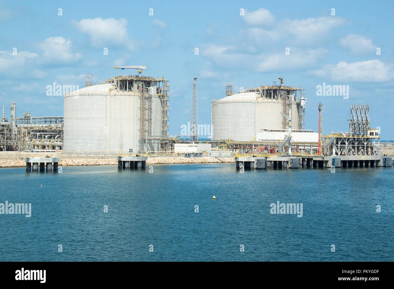 The SEGAS LNG (liquified natural gas) complex in Damietta, Egypt, owned ...