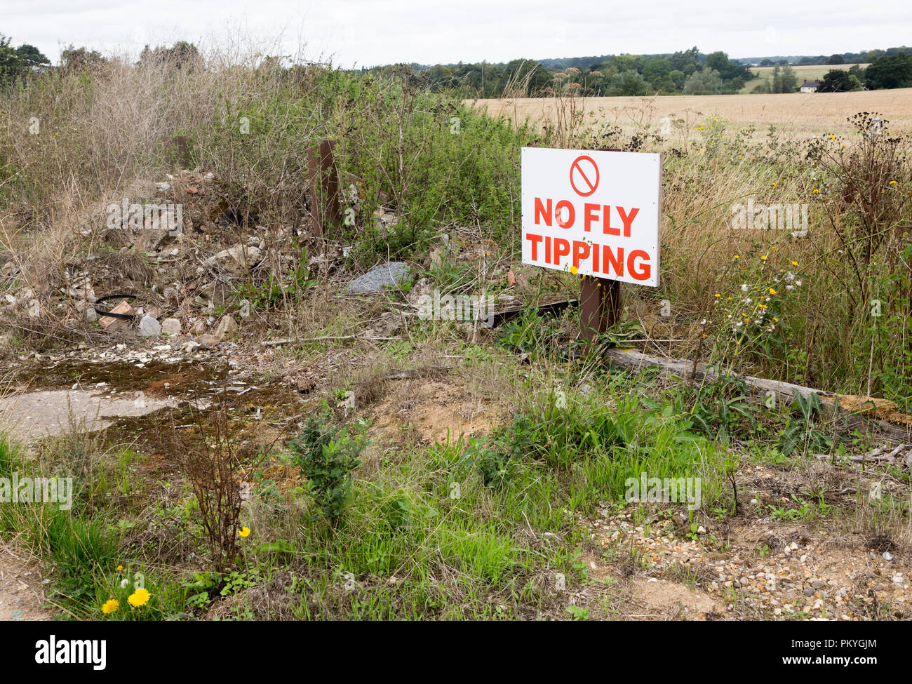No Fly Tipping sign, Suffolk, England, UK Stock Photo - Alamy