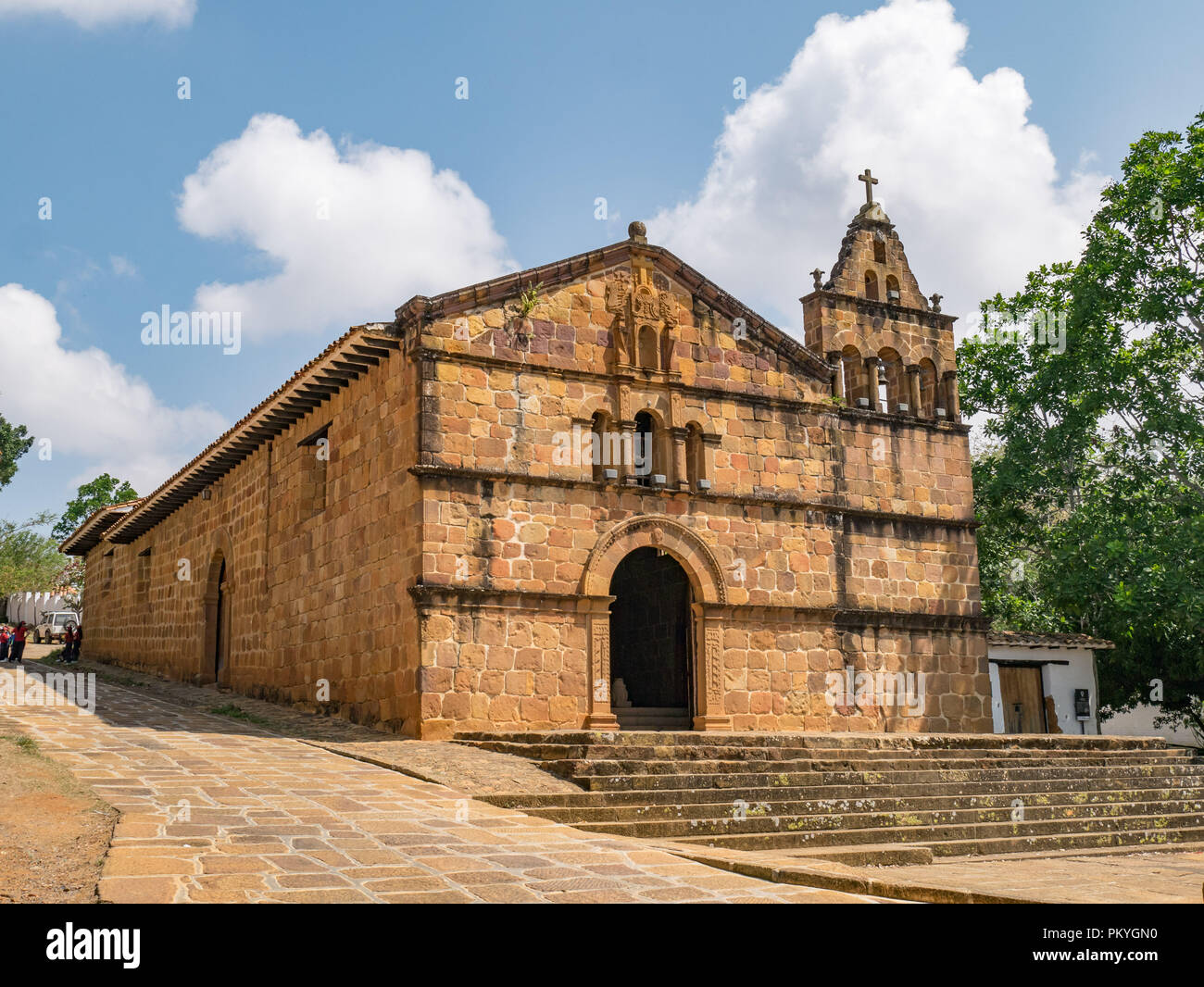 Church of Santa Barbara in Barichara, Colombia Stock Photo - Alamy