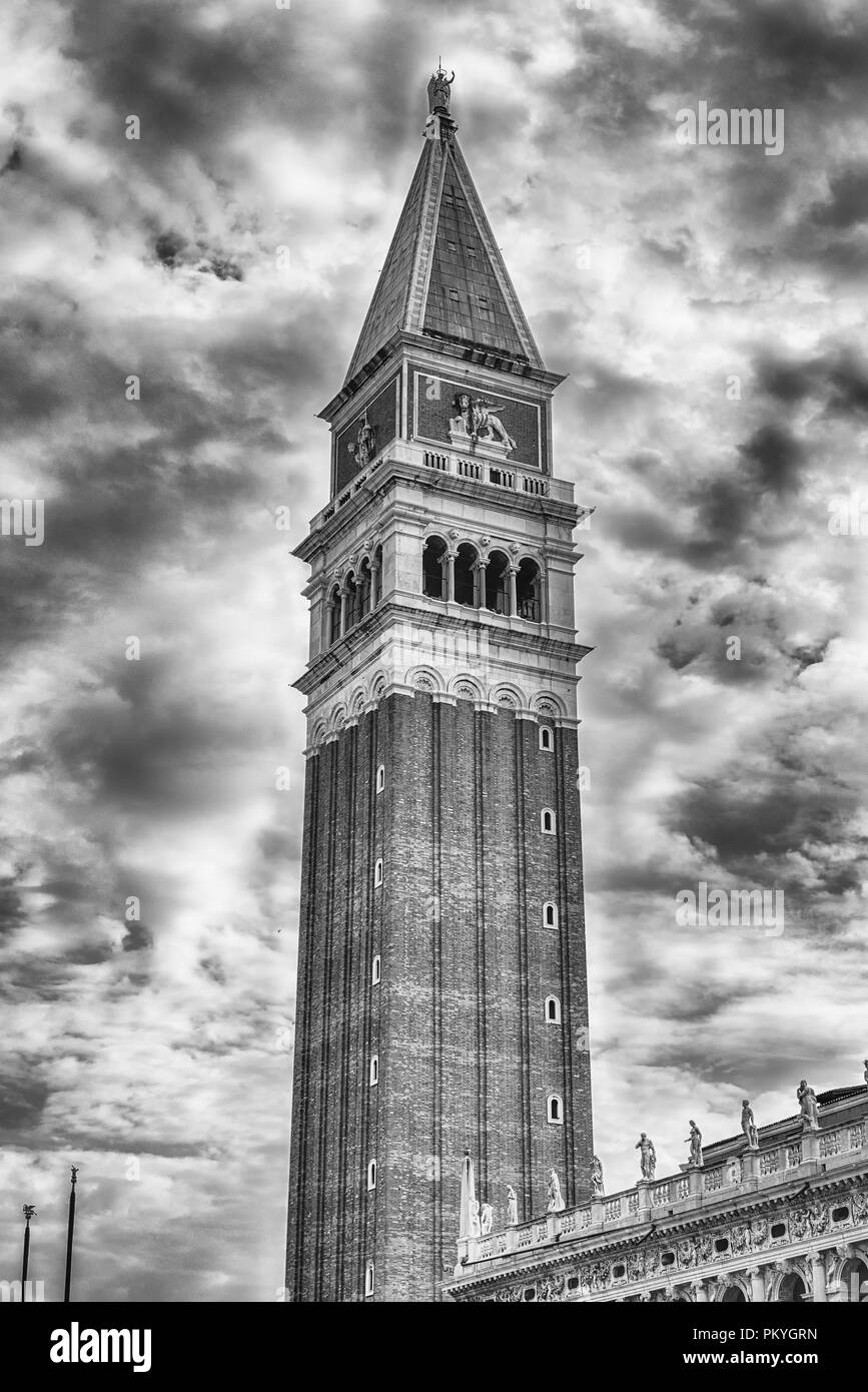 St Mark's Campanile, bell tower of St Mark's Basilica in Venice, Italy ...