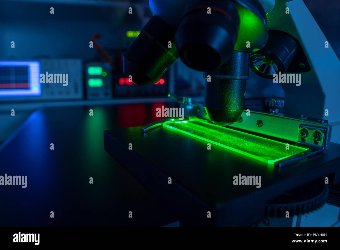 Science microscope in lab Stock Photo - Alamy