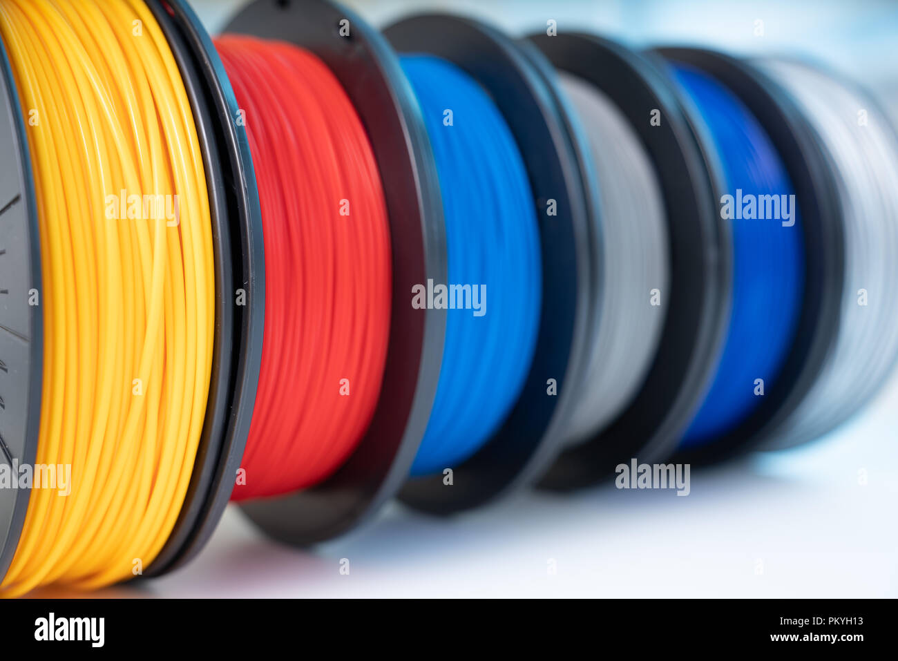 color plastic PLA and ABS filament for printing on a 3D printer Stock ...