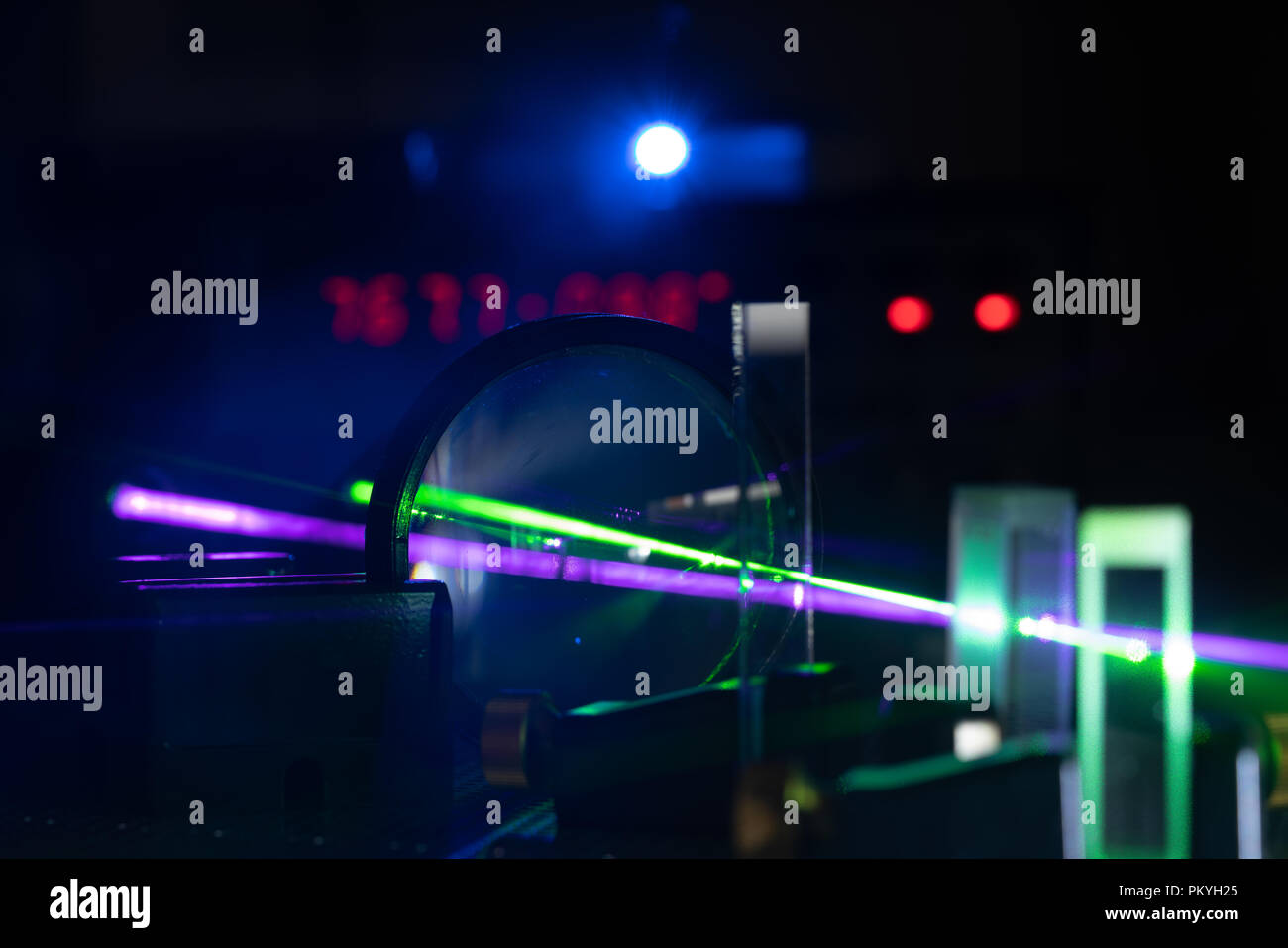 Experiment with lasers in the laboratory of Photonics Stock Photo - Alamy