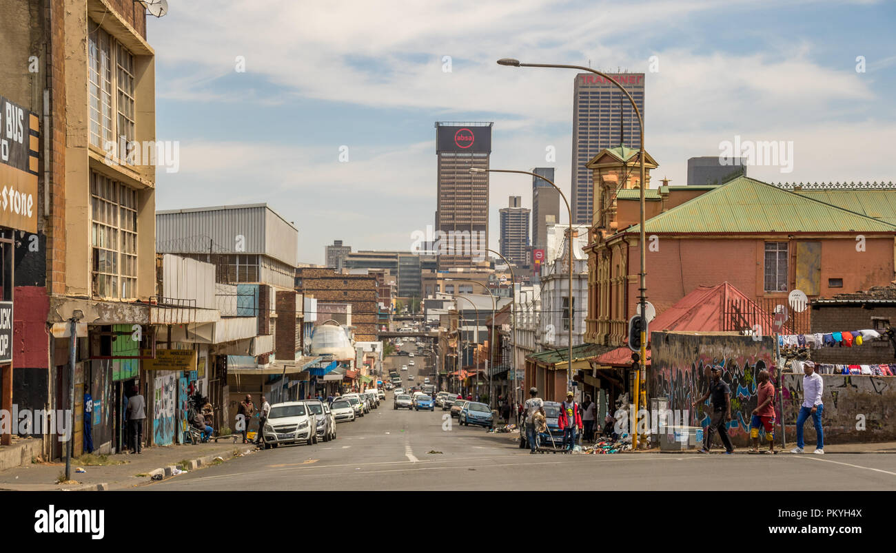 Johannesburg, South Africa - unidentified residents going about their ...