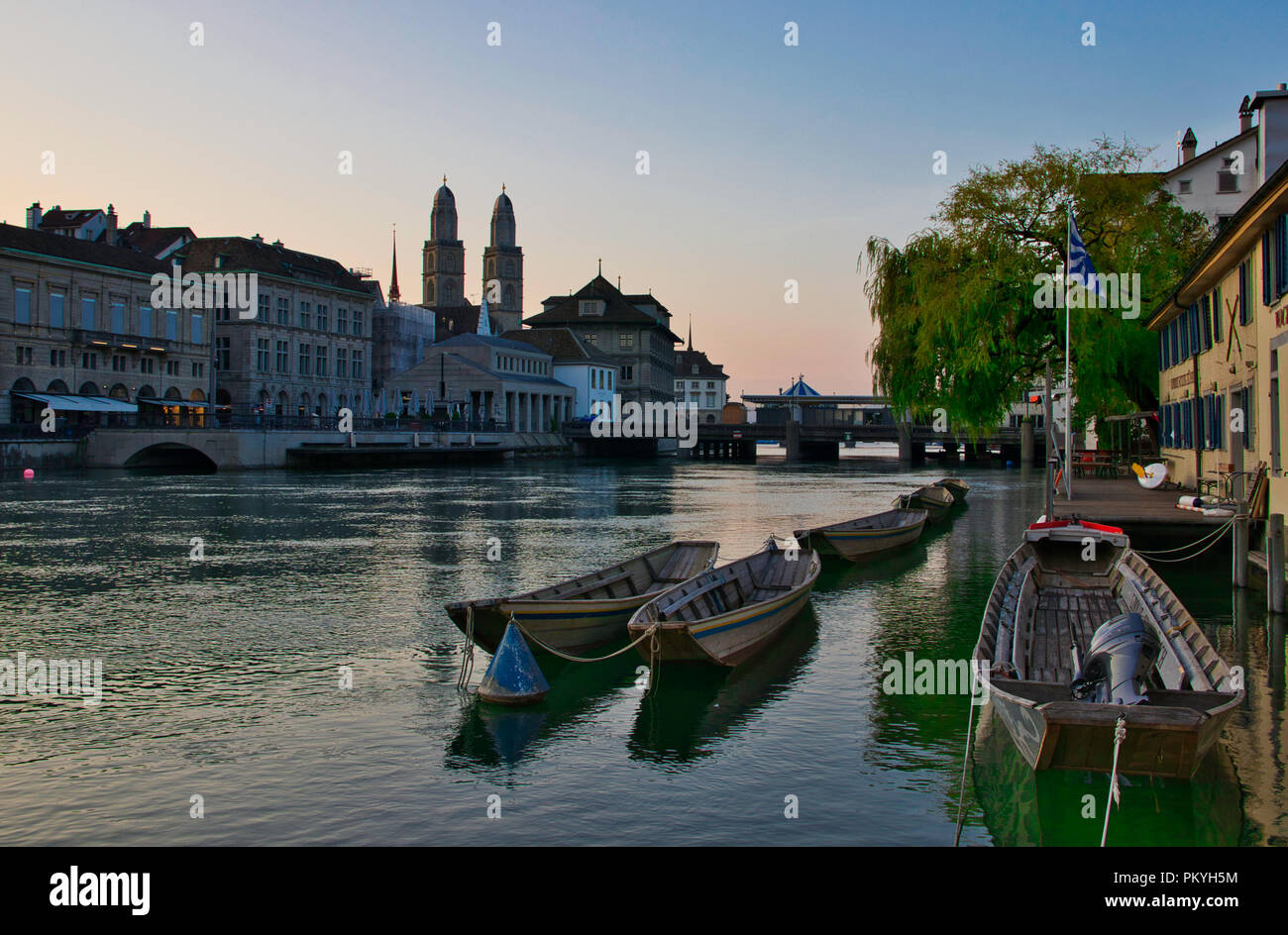 Limmat river sunrise in zurich hi-res stock photography and images - Alamy