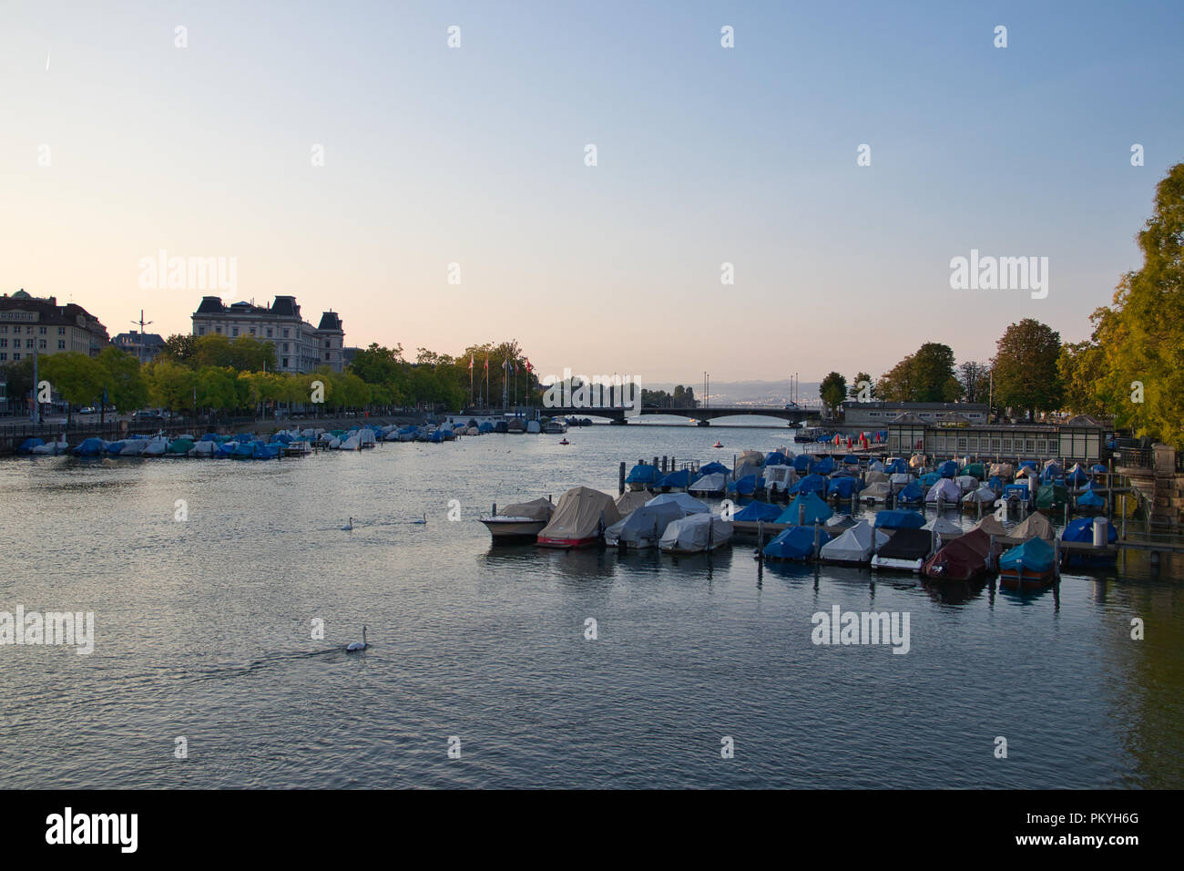 Zurich - view on the limmat river Stock Photo - Alamy