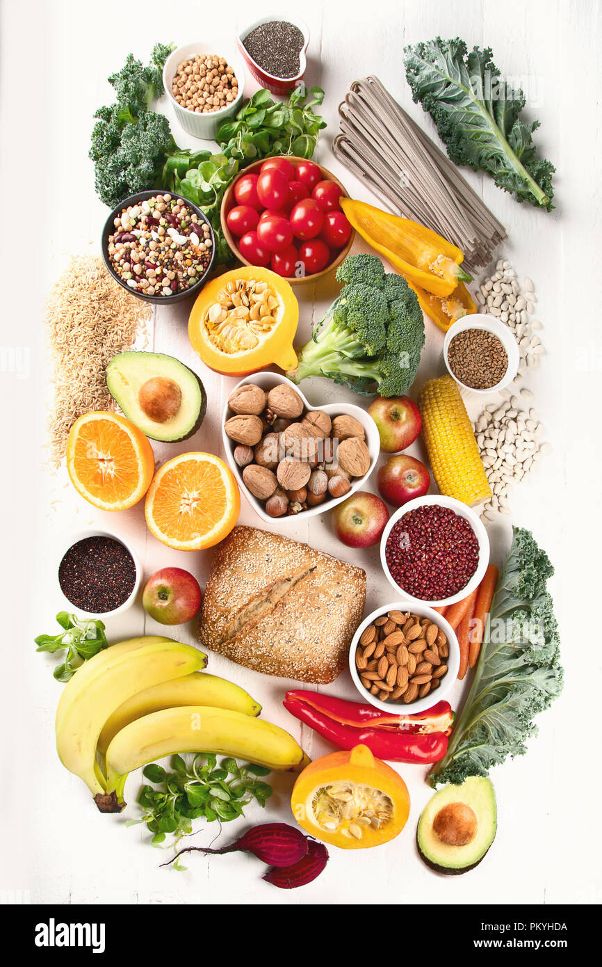 High Fiber Foods. Flat lay Stock Photo - Alamy