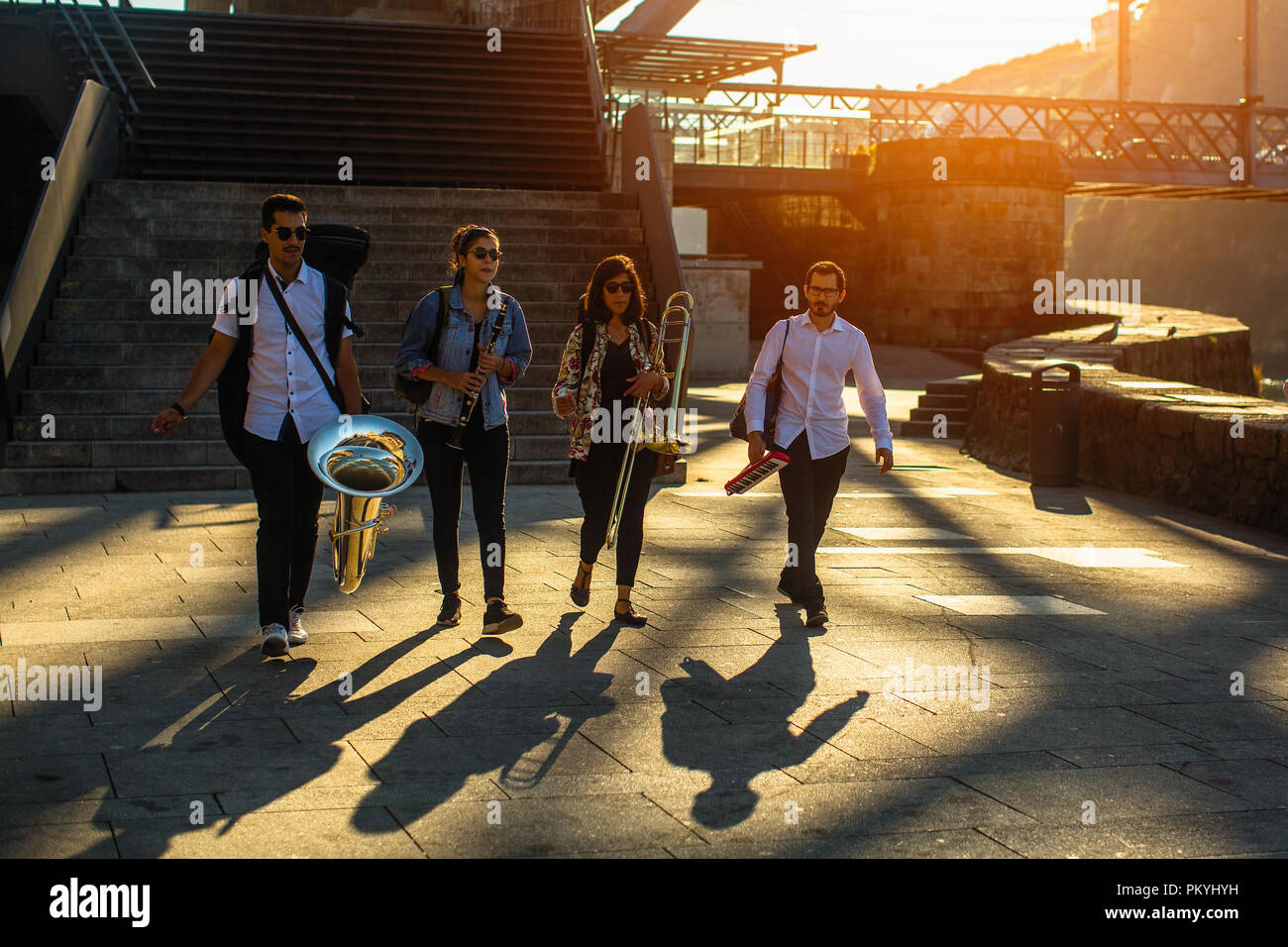 Street musicians play brass instruments hi-res stock photography and ...