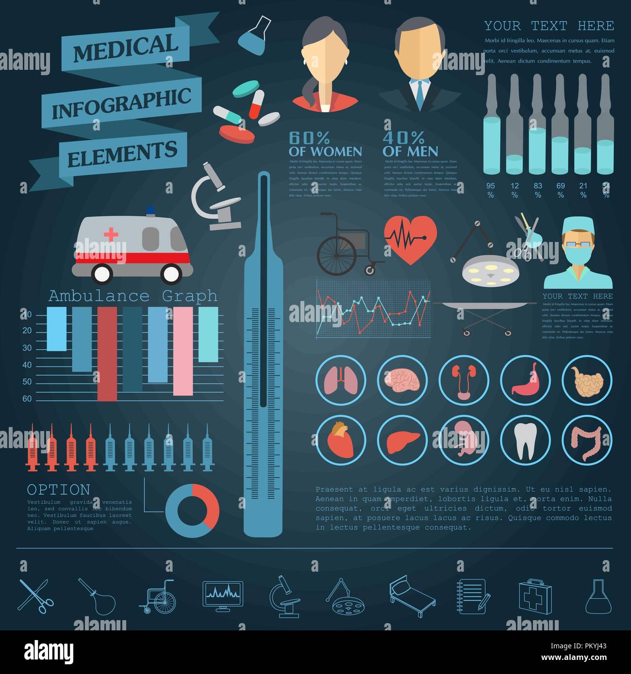 Medical and healthcare infographic, elements for creating infographics ...