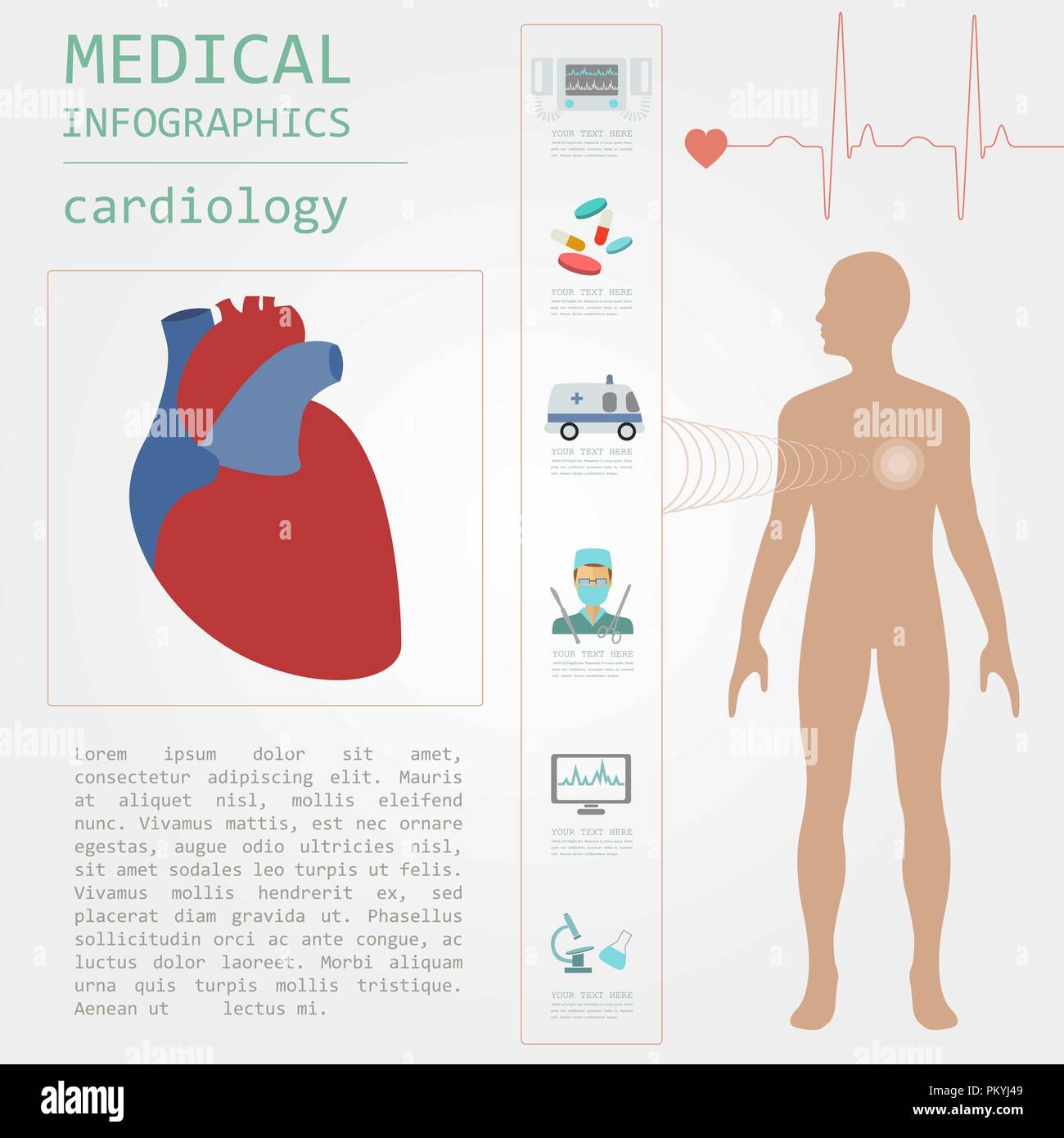 Medical and healthcare infographic, Cardiology infographics. Vector ...