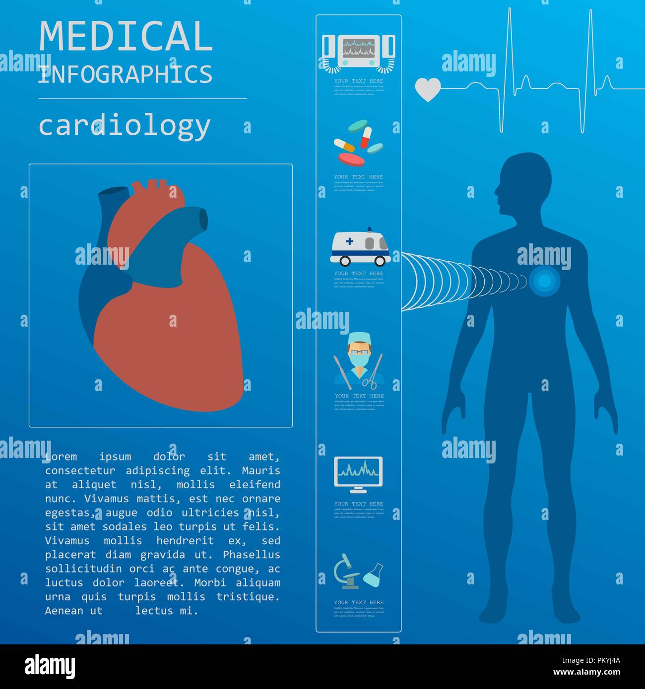 Medical and healthcare infographic, Cardiology infographics. Vector ...