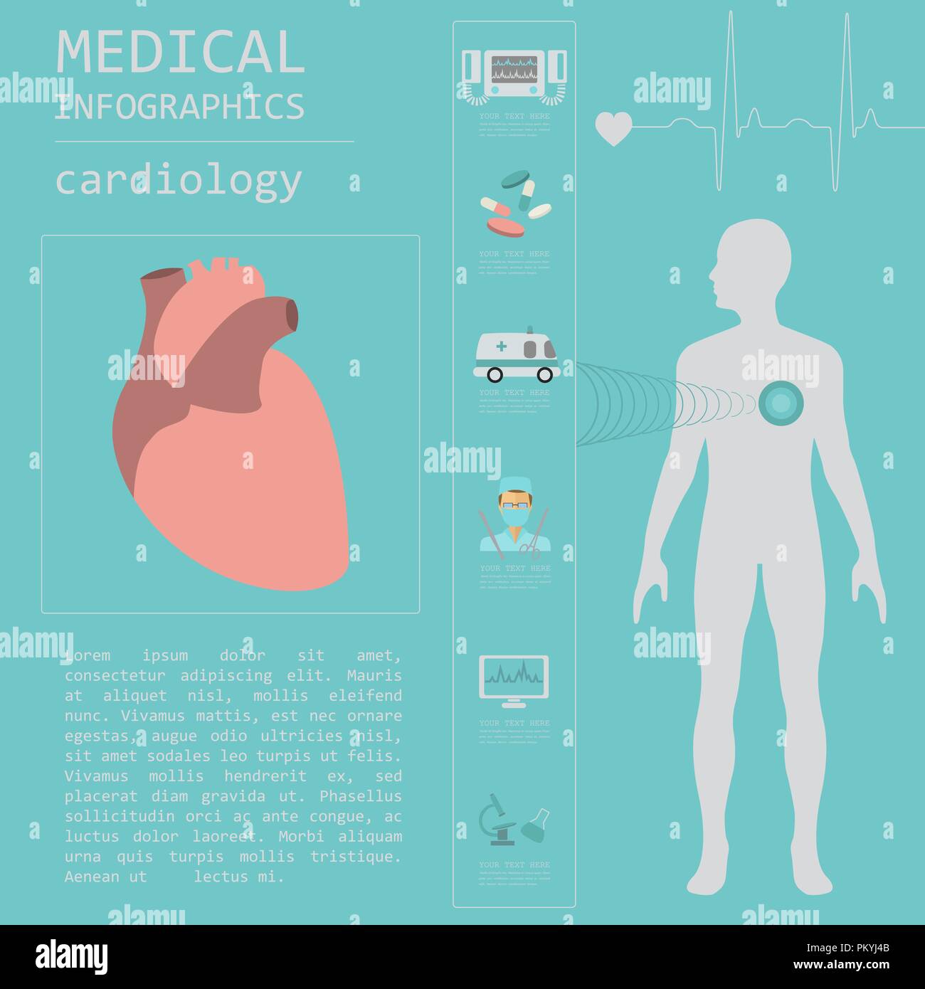 Medical and healthcare infographic, Cardiology infographics. Vector ...