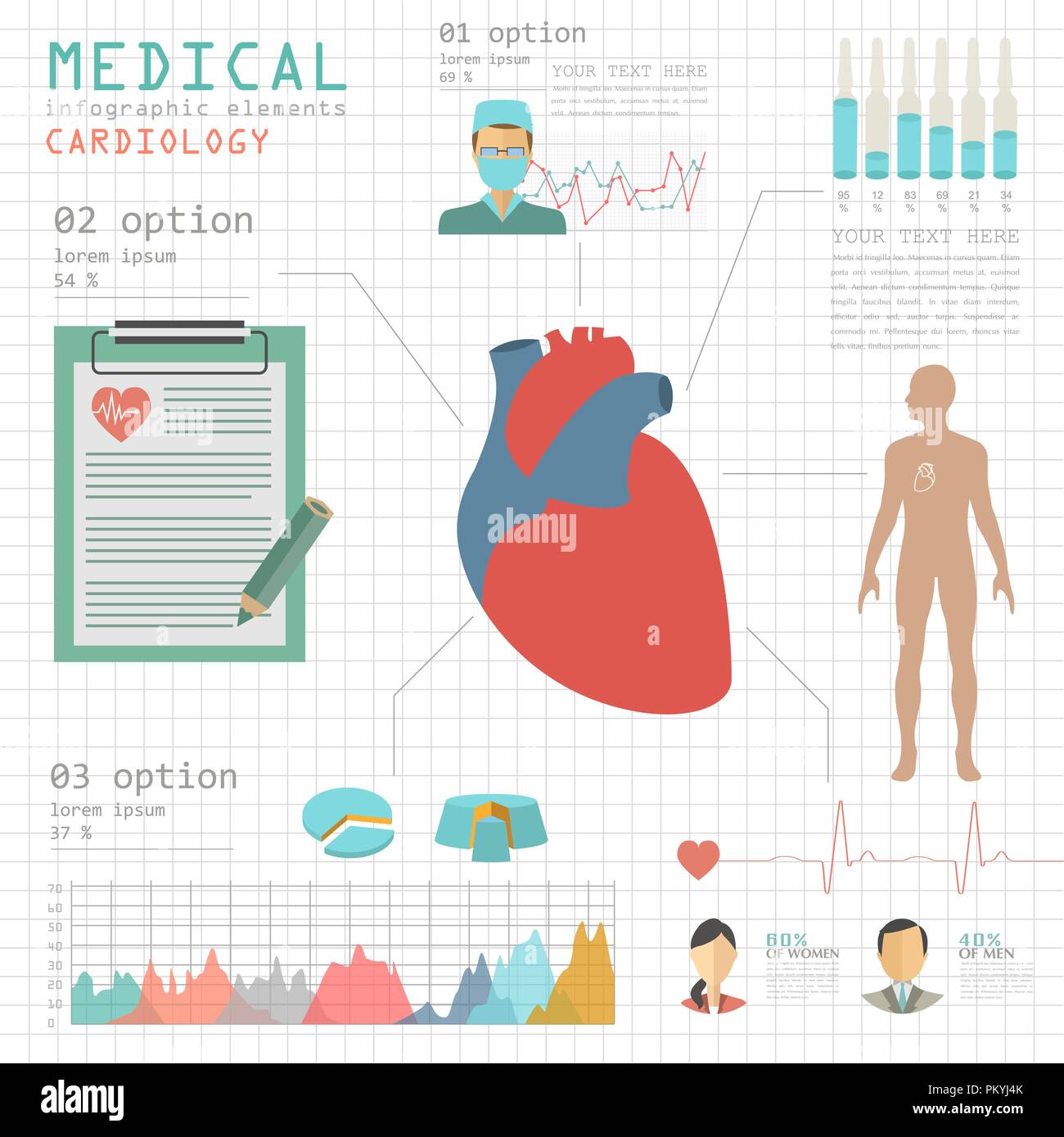 Medical and healthcare infographic, Cardiology infographics. Vector ...