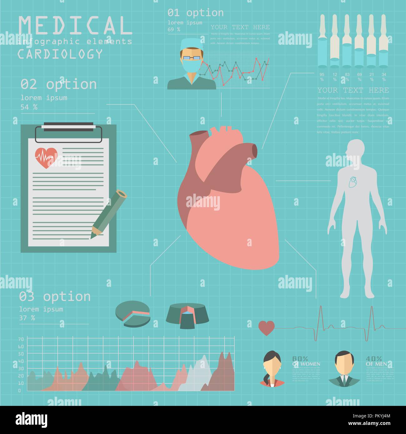 Medical and healthcare infographic, Cardiology infographics. Vector ...