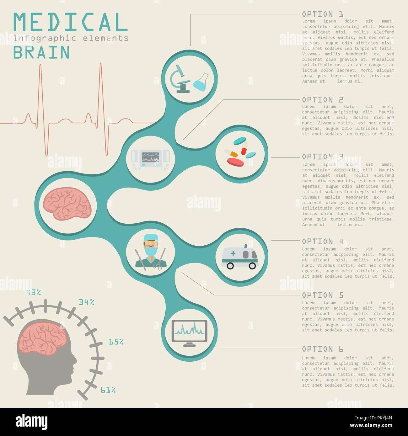 Medical and healthcare infographic, Brain infographics. Vector ...
