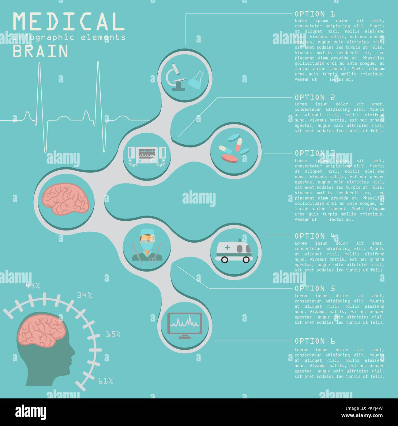 Medical and healthcare infographic, Brain infographics. Vector ...