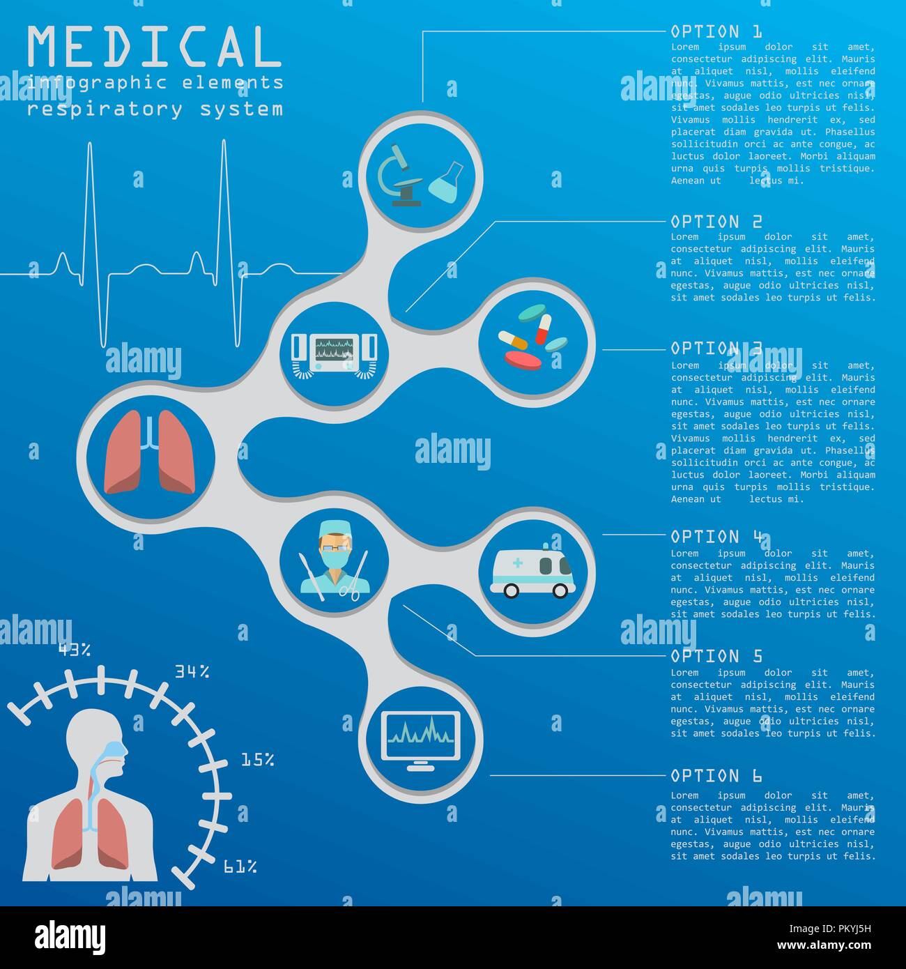 Medical and healthcare infographic, respiratory system infographics ...
