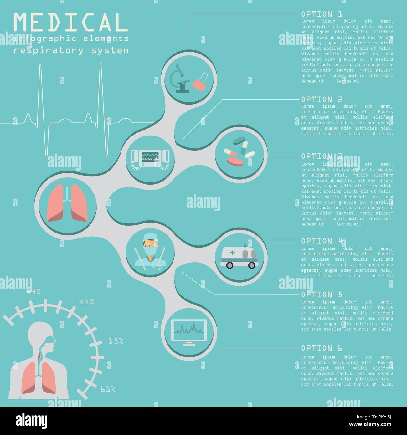 Medical and healthcare infographic, respiratory system infographics ...