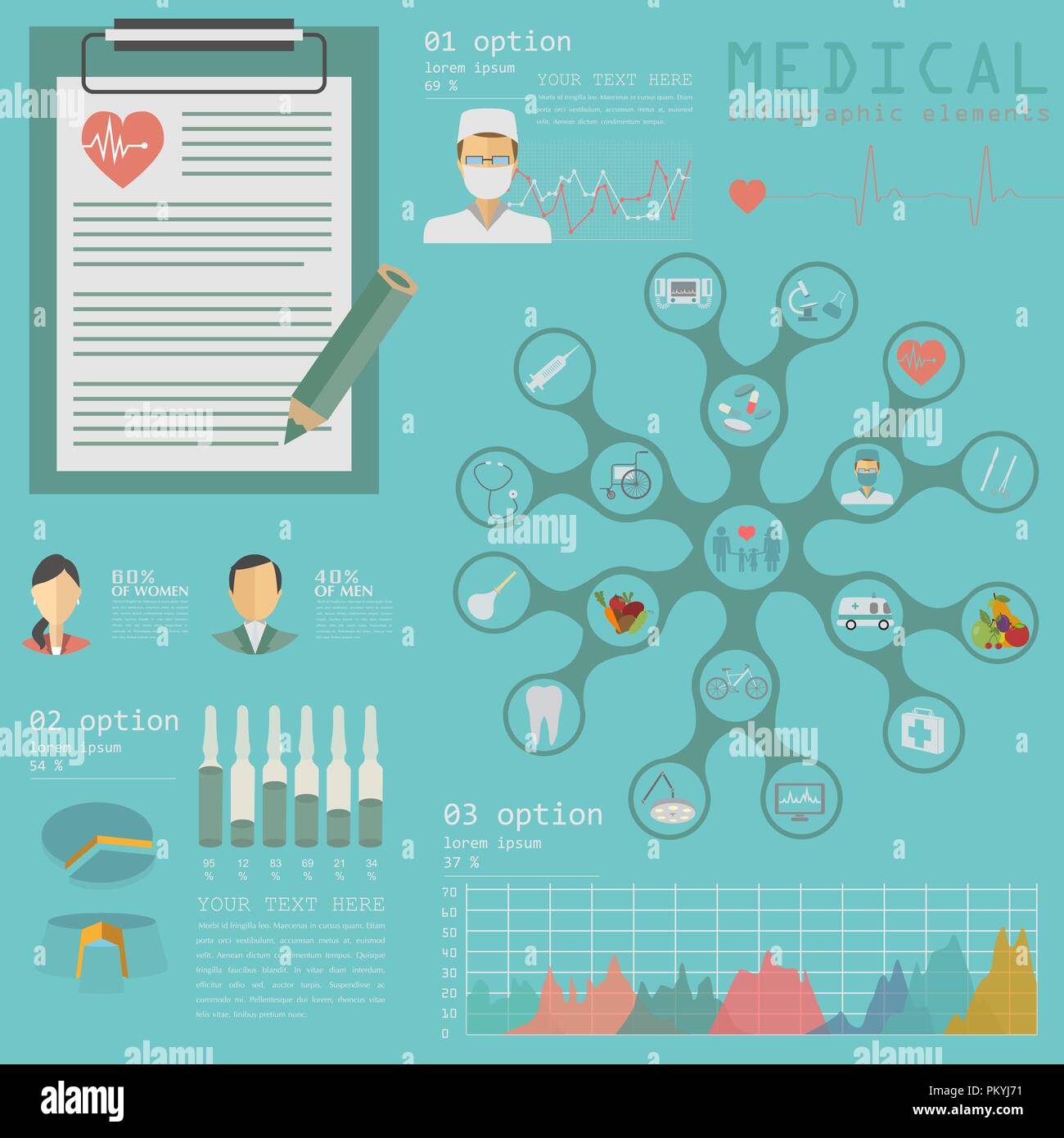 Medical and healthcare infographic, elements for creating infographics ...