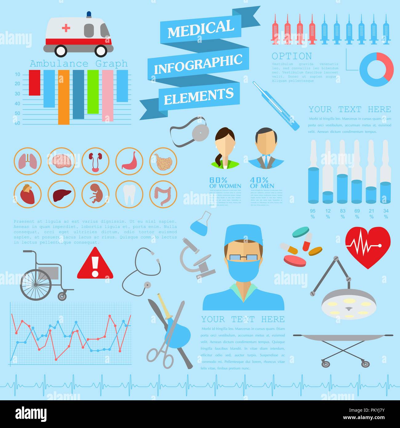 Medical and healthcare infographic, elements for creating infographics ...