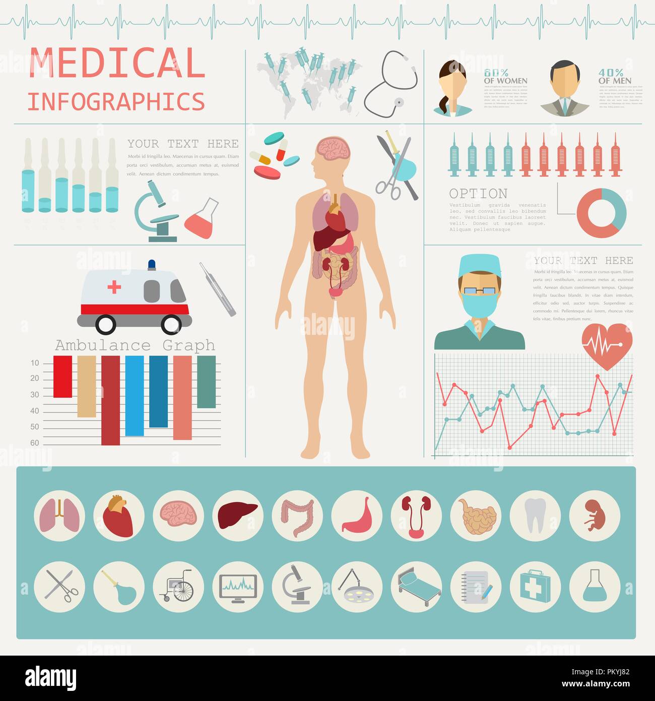 Medical and healthcare infographic, elements for creating infographics ...