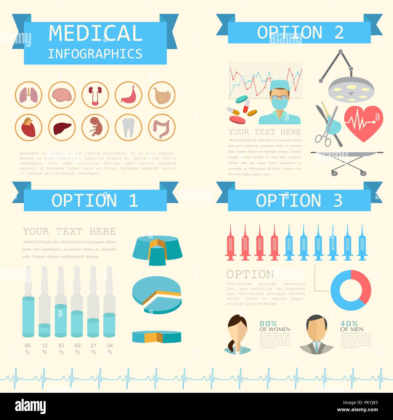 Medical and healthcare infographic, elements for creating infographics ...