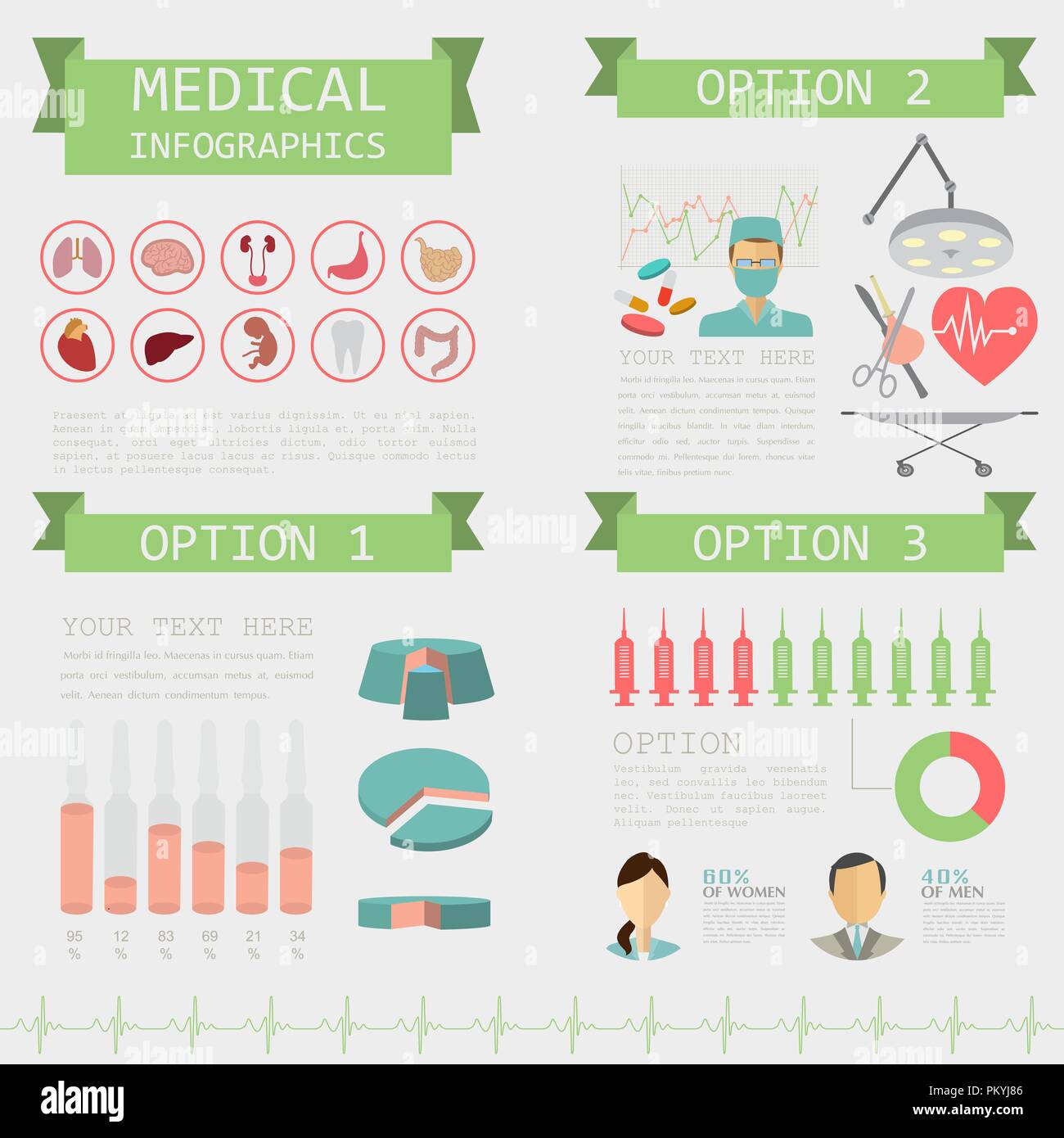 Medical and healthcare infographic, elements for creating infographics ...