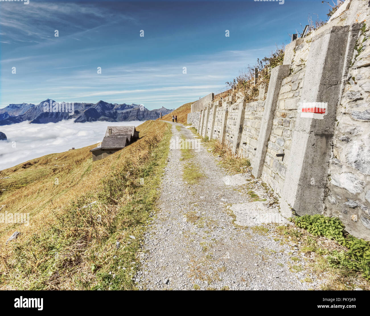 Tracking path of Eiger walk on top of the clouds from Jungfrau ...