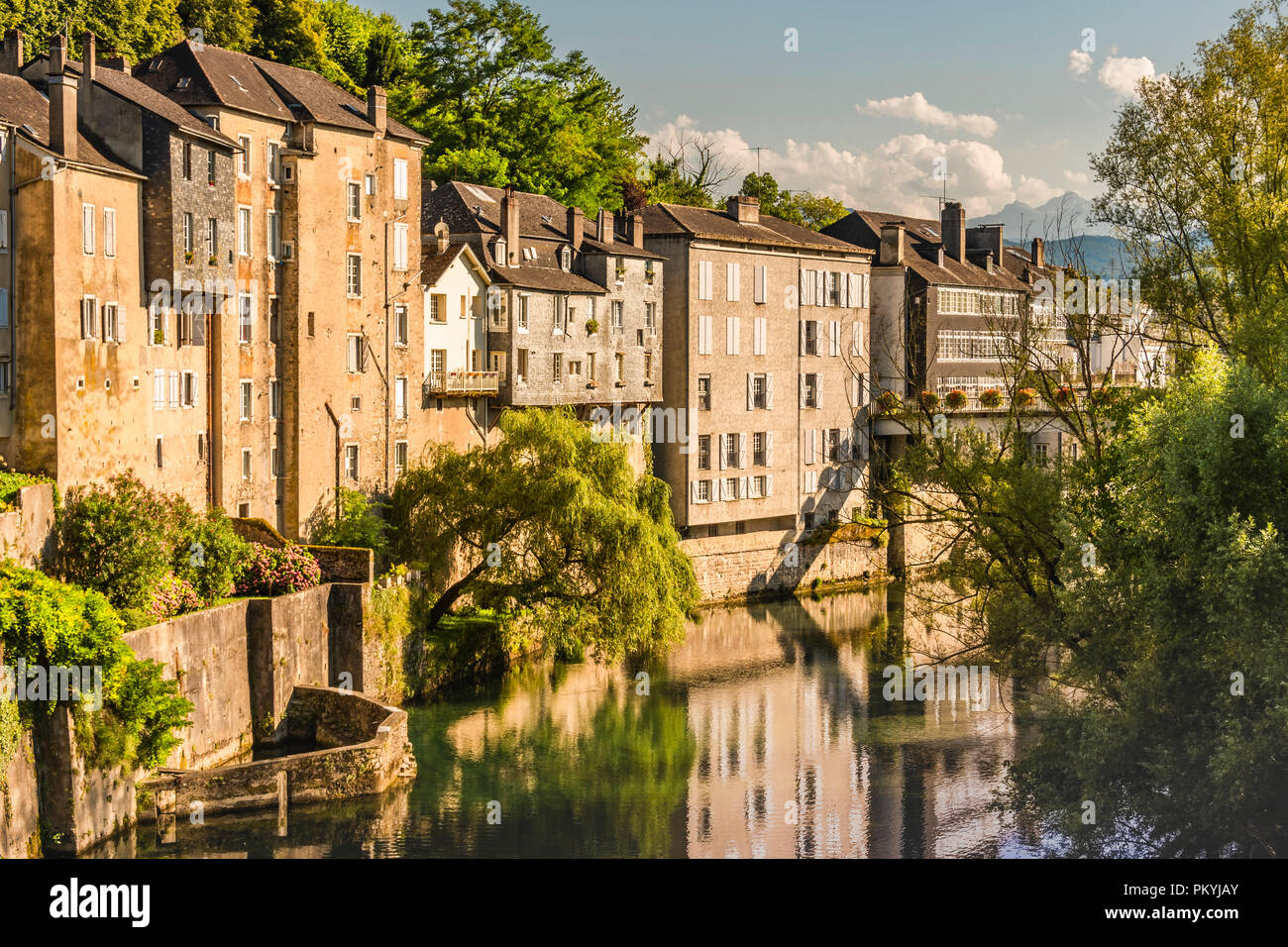 Typical French landscape in the interior of the country on the Oloron ...