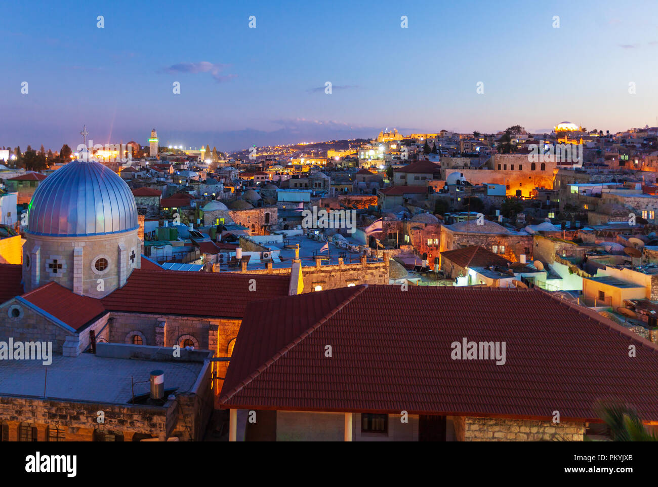 Jerusalem Old City and Temple Mount at Night, Israel Stock Photo - Alamy
