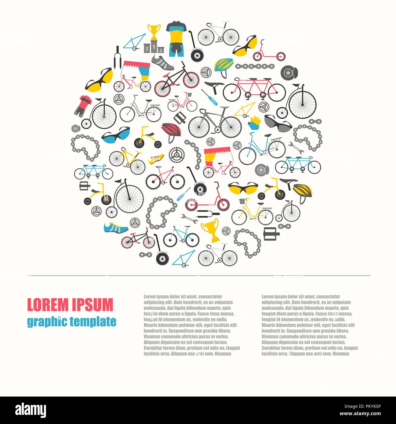Bicycle graphic design. Bike types. Vector illustration flat design ...