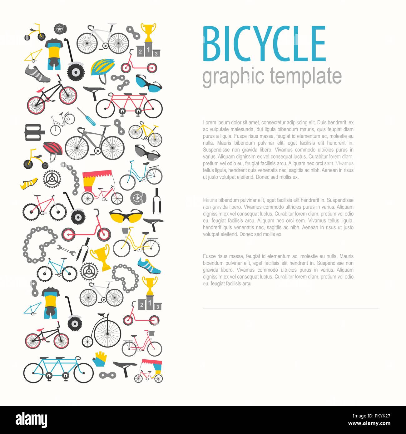 Bicycle graphic design. Bike types. Vector illustration flat design ...