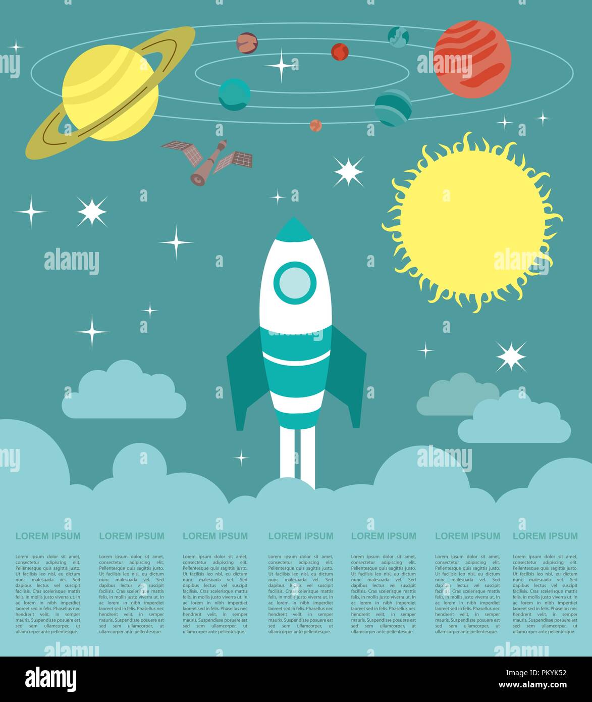 Space, universe graphic design. Infographic template. Vector ...