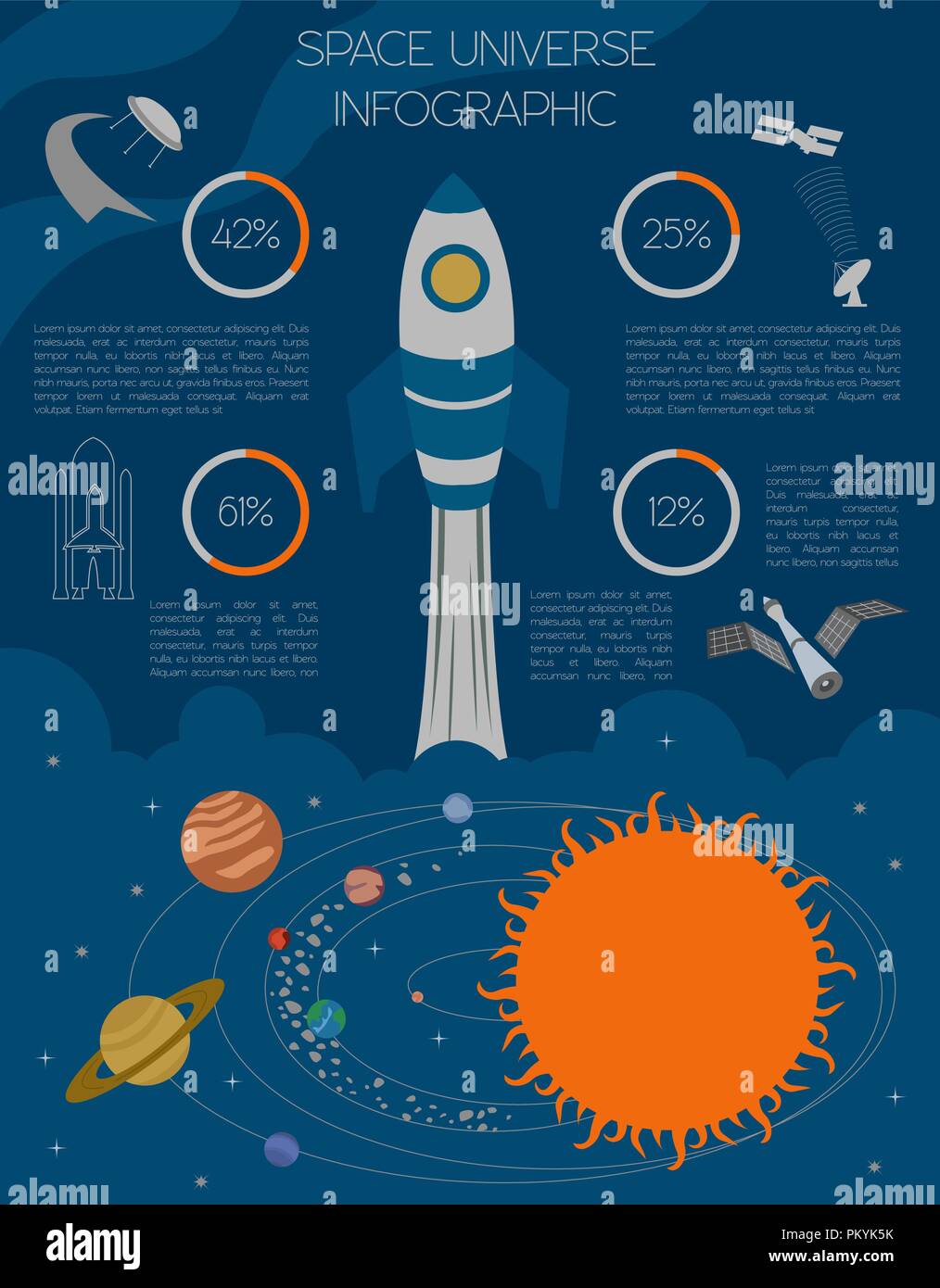 Space Universe Graphic Design Infographic Template Vector