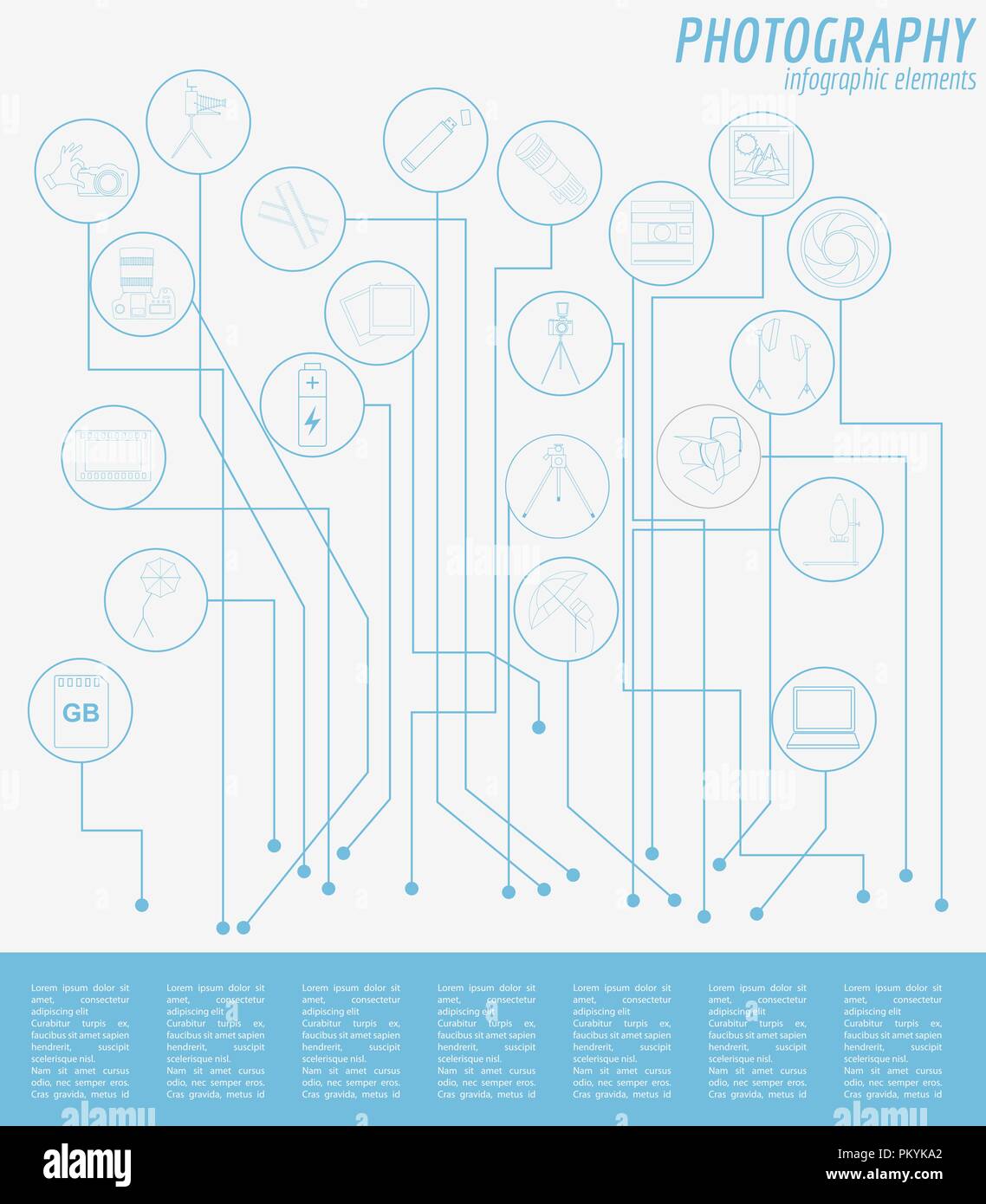 Photography infographics set with photo, camera equipment. Vector ...