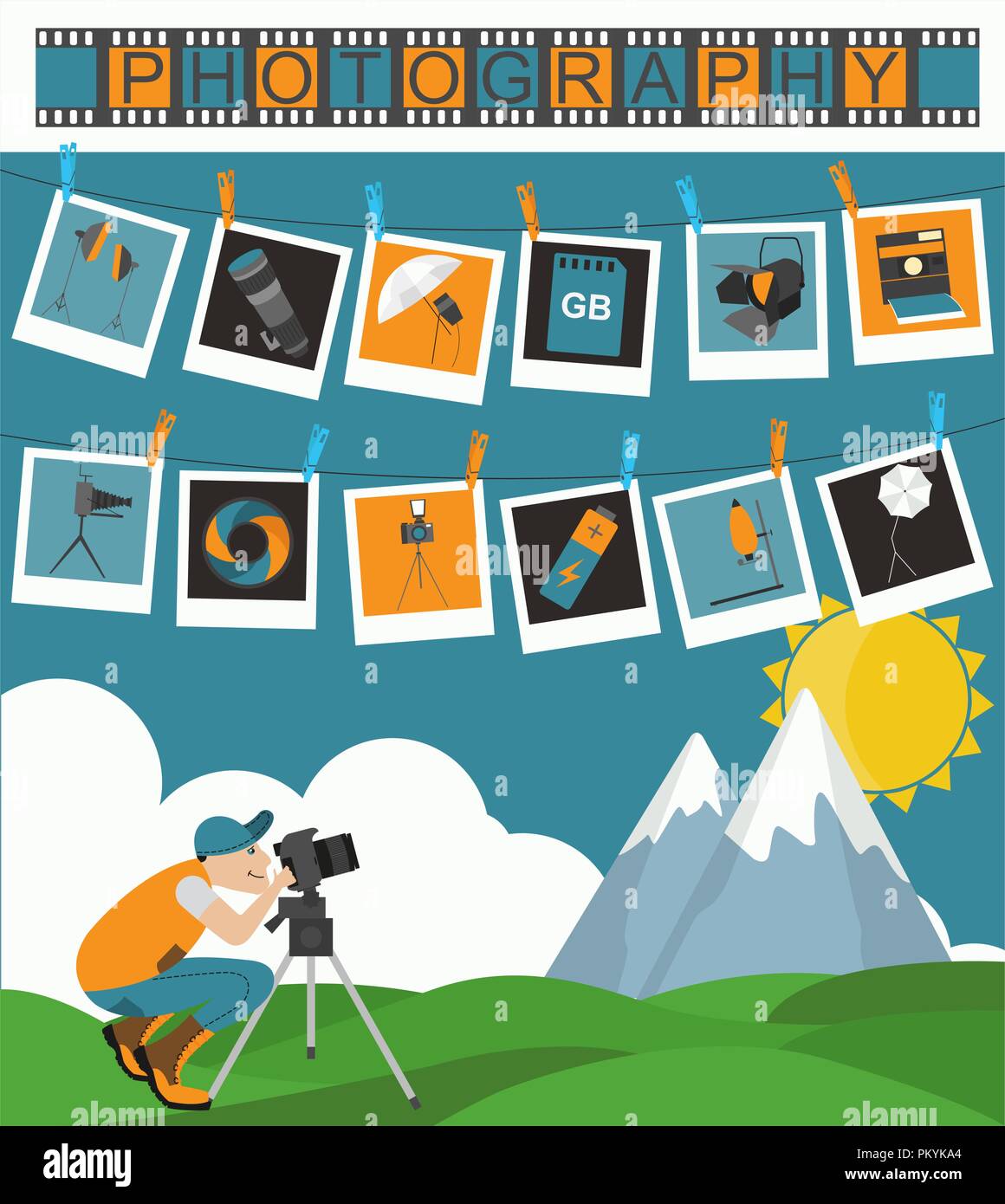Photography infographics set with photo, camera equipment. Vector ...