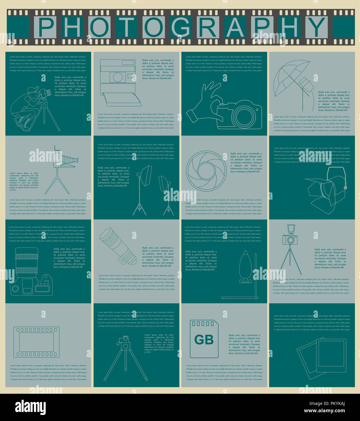 Photography infographics set with photo, camera equipment. Vector ...