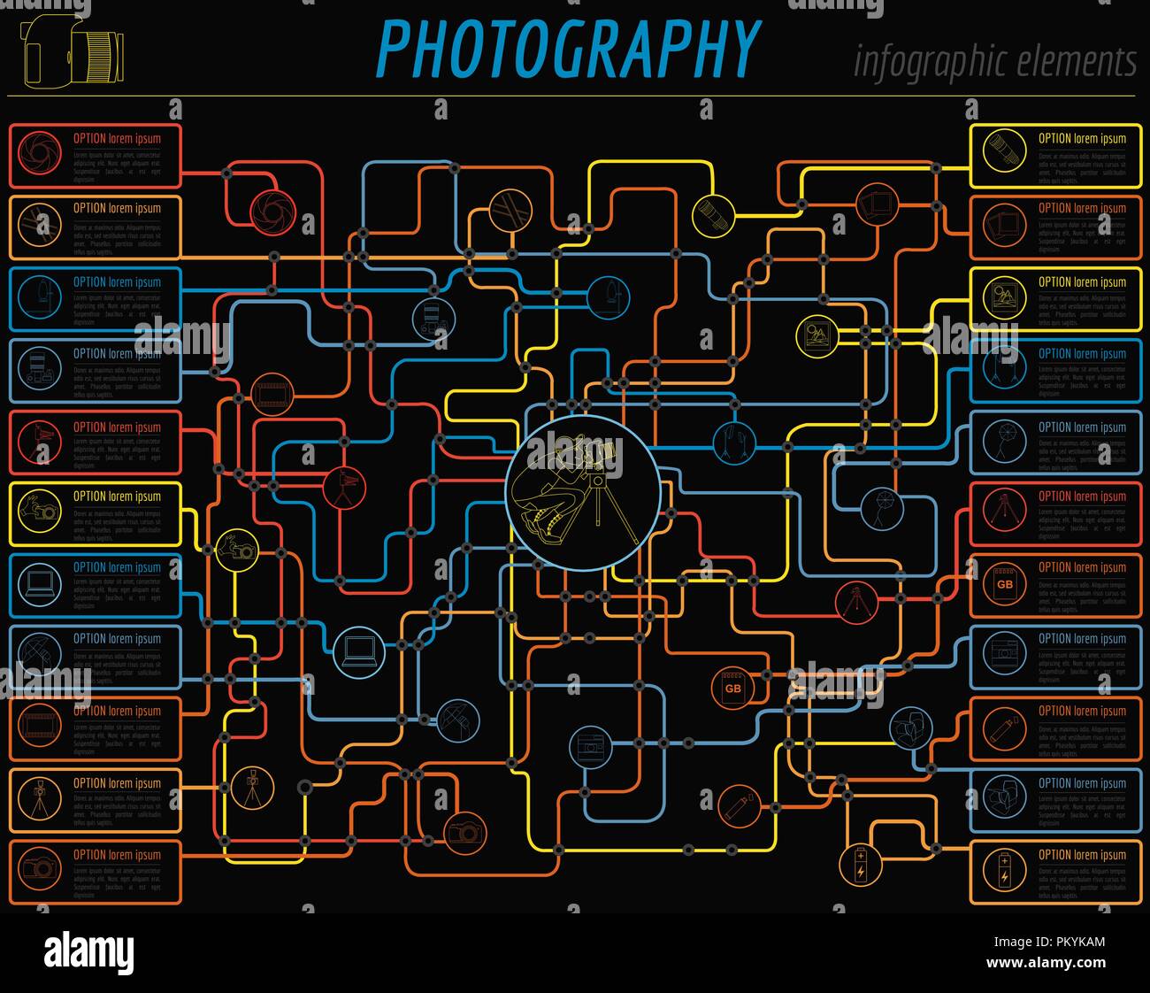 Photography infographics set with photo, camera equipment. Vector ...