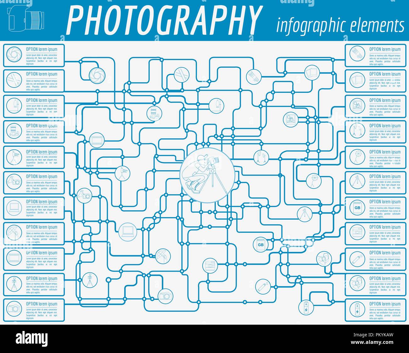 Photography infographics set with photo, camera equipment. Vector ...
