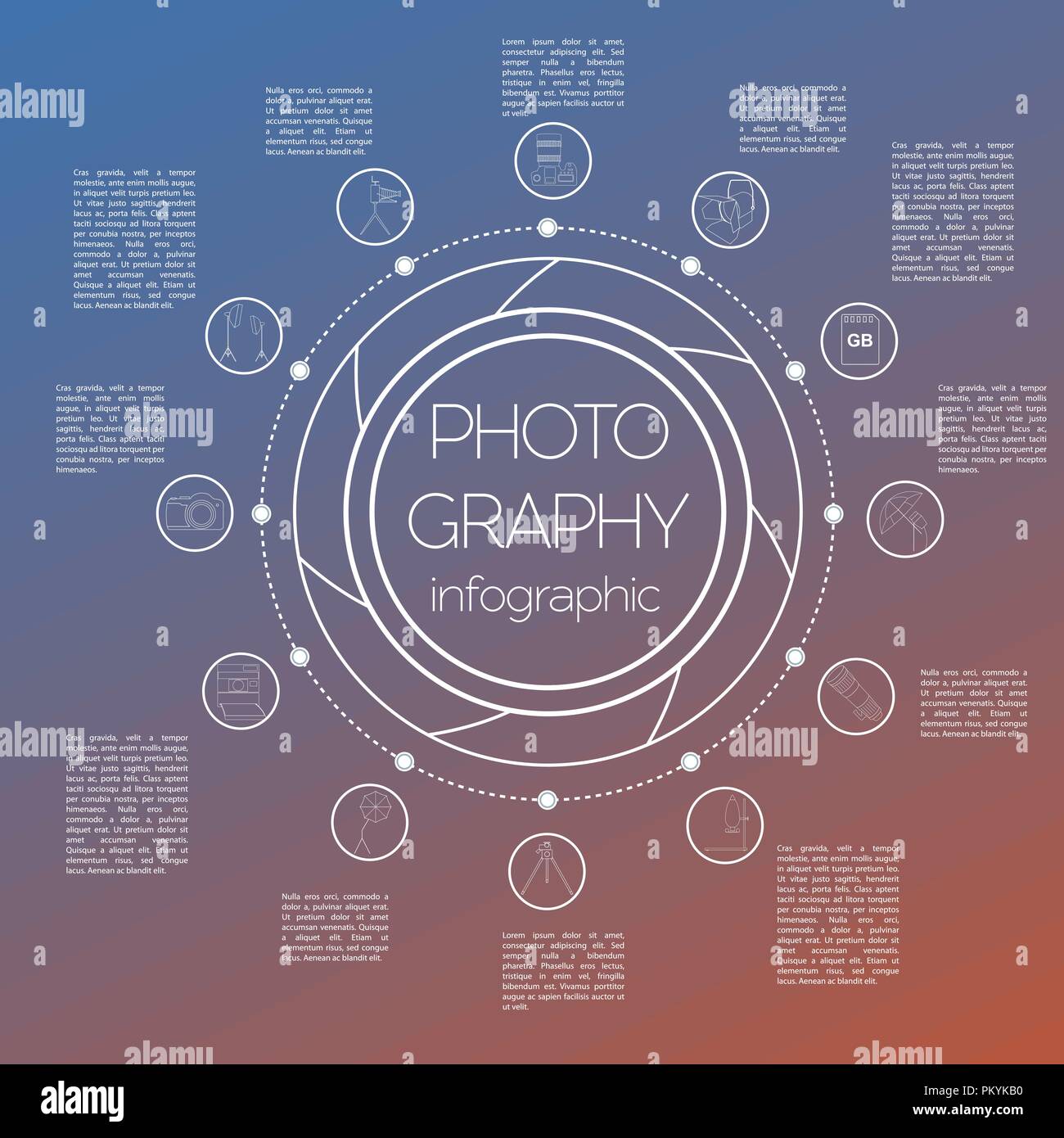 Photography infographics set with photo, camera equipment. Vector ...
